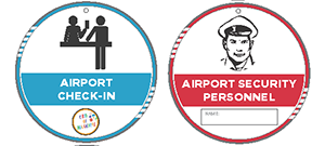 Check-in and Security signs - Case of Adventure