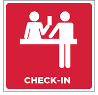 Check-in sign - Case of Adventure