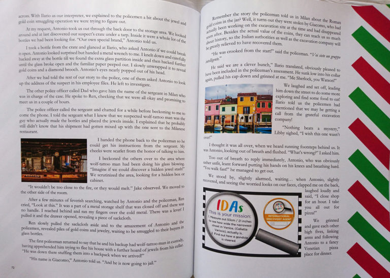 ITALY ADVENTURE: printed 56pg full-color activity book plus 112pg novel ...